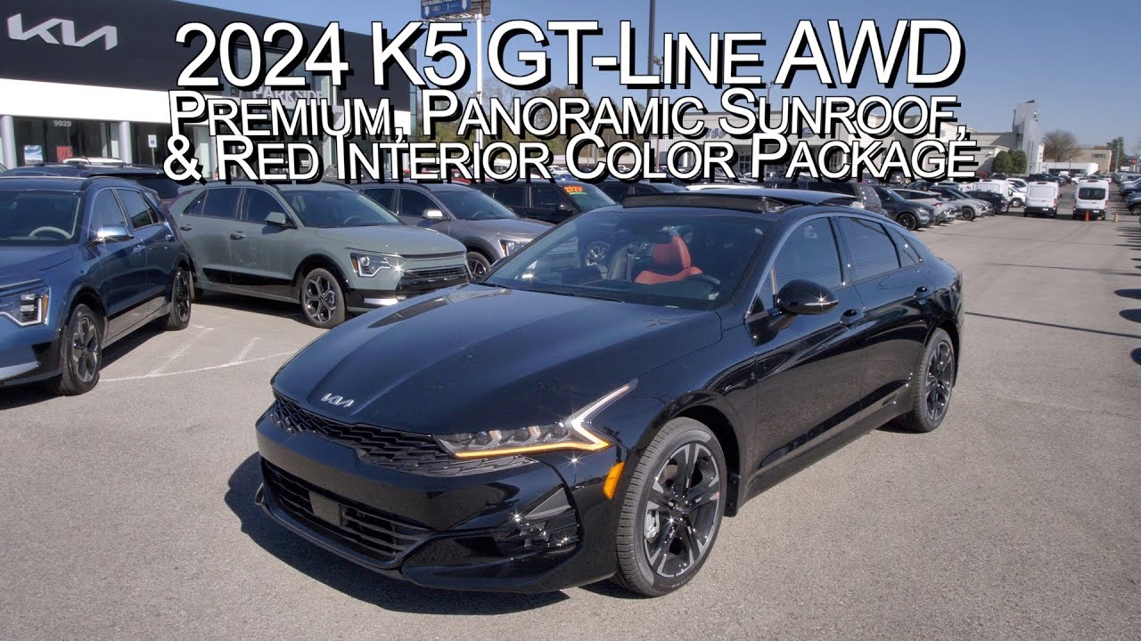 New 2024 Kia K5 GT-Line w/ Premium, Panoramic Sunroof, & Red Interior ...