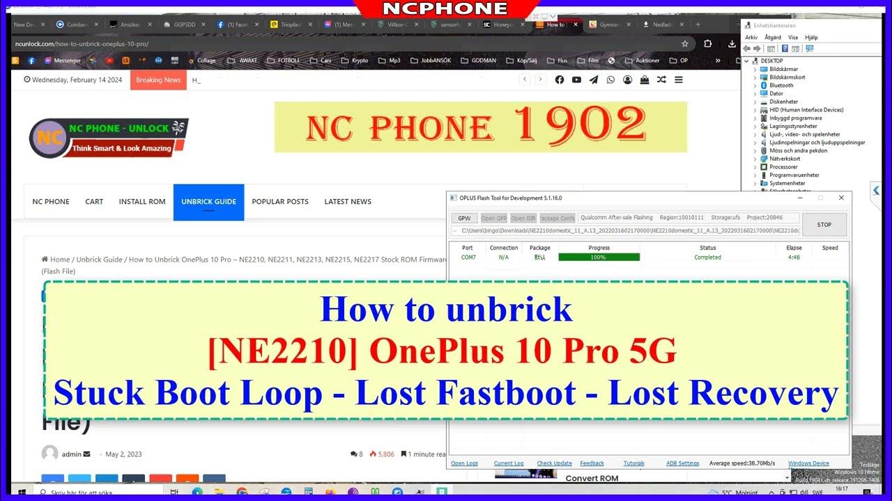 How to Unrbick OnePlus 10 Pro 5G NE2210 Stuck EDL boot loop - No Fastboot - No Recovery - YouTube