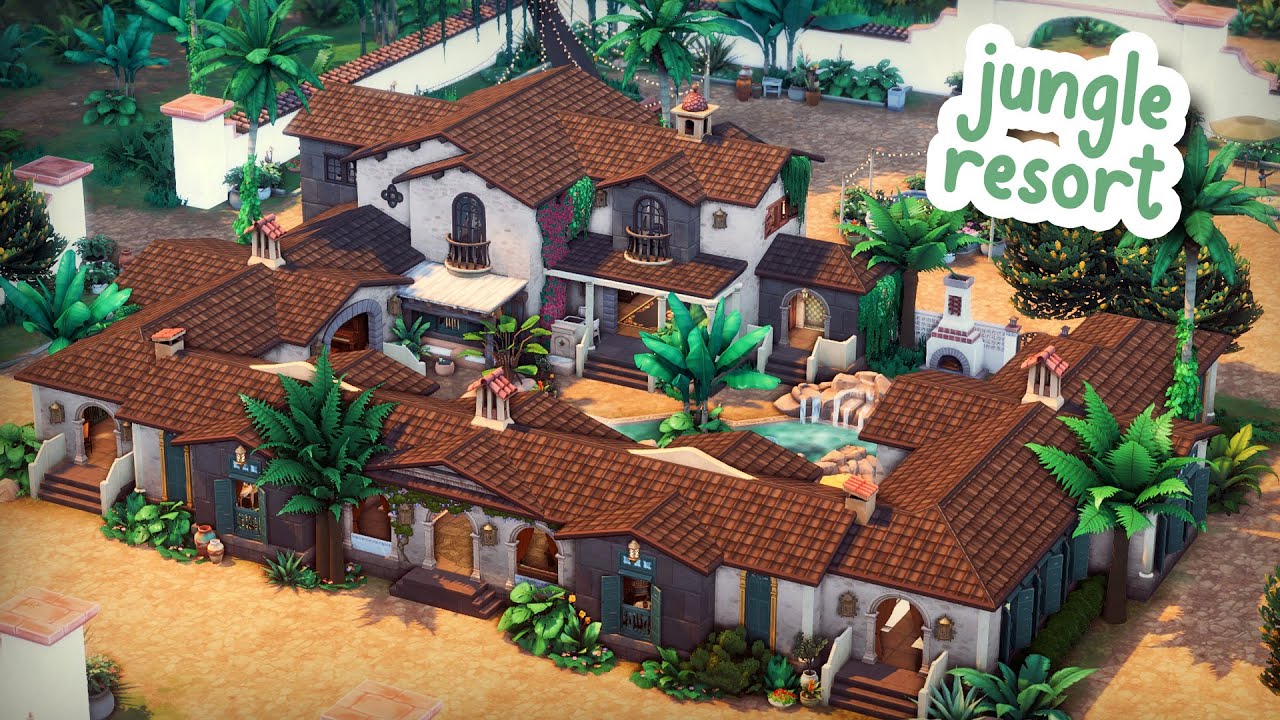 Jungle Resort 🐍 || The Sims 4 Speed Build - YouTube