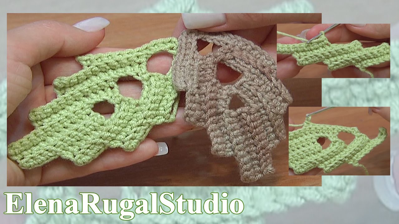 How To Crochet Leaf With Holes Inside - YouTube
