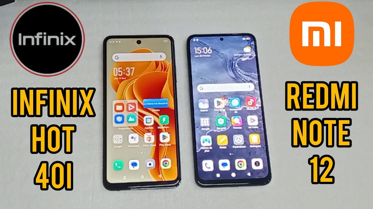 Xiaomi Redmi note 12 vs infinix Hot 40i : speed comparaison - YouTube