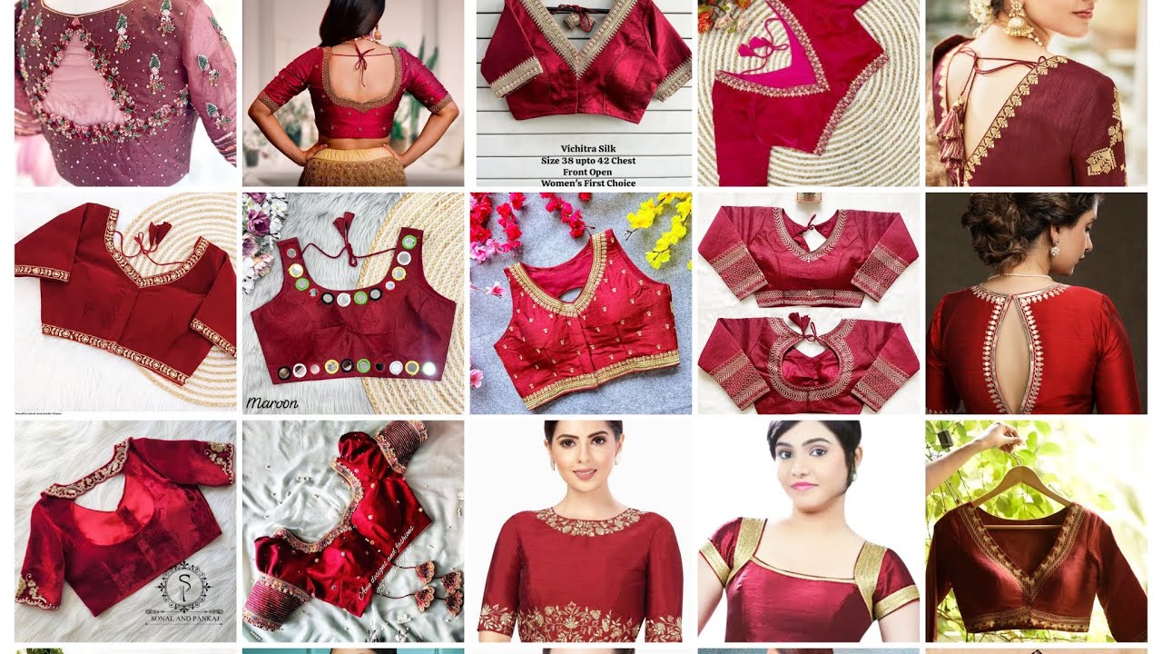Latest and stylish maroon blouse design for Women 🥰 | beautiful maroon ...