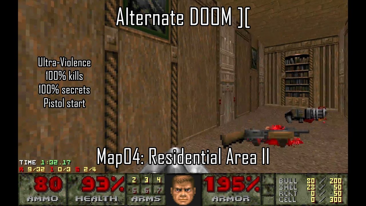 Doom II: Alternate DOOM ][ - Map04: Residential Area II (UV-MAX) - YouTube