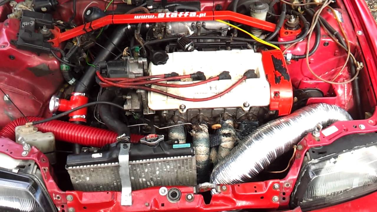 Honda CRX ED9 D16Z5 kompresor Eaton M62 - uruchomienie - YouTube