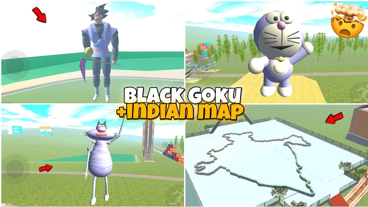 black Goku+Oggy statue and India map in Indian bike driving 3D 🤑😍||Devine gaming - YouTube