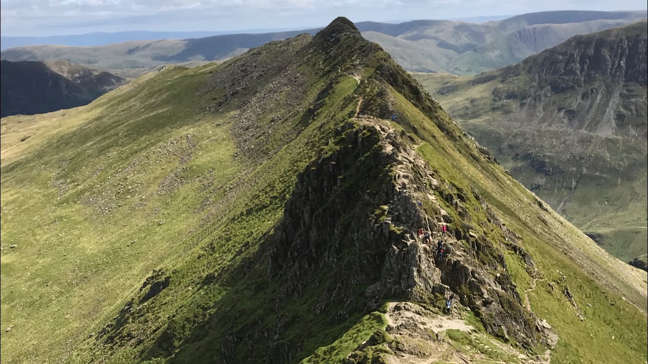 Helvellyn Mountain via Striding Edge in the Lake District National Park ...