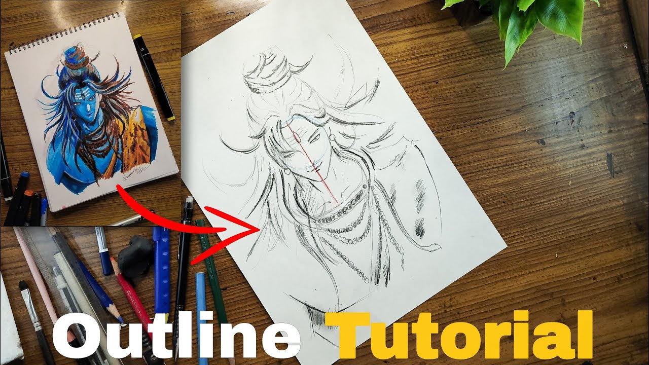 Animated Lord Shiva Sketch