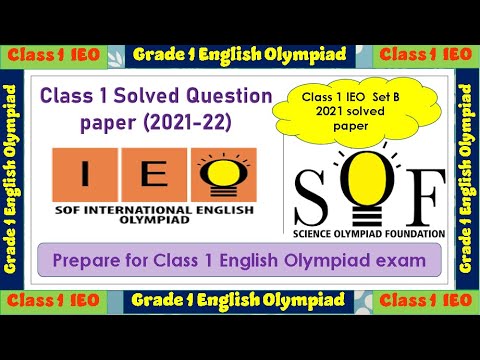 Class 1 SOF IEO solved paper English Olympiad 2021 Set B International ...