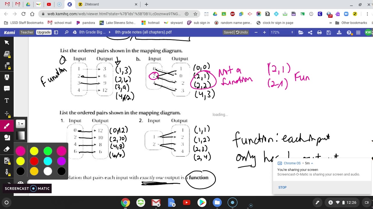 6.1 notes 8th grade relations and functions - YouTube