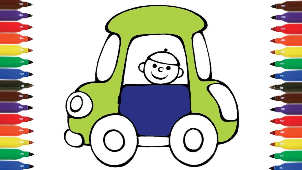 Kids Mini Car Drawing and Coloring | DIY Baby Mini Car Drawing and ...