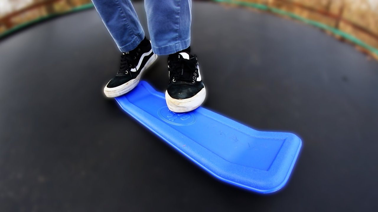 PLASTIC SKATEBOARD TRAMPOLINE SKATING?! - YouTube
