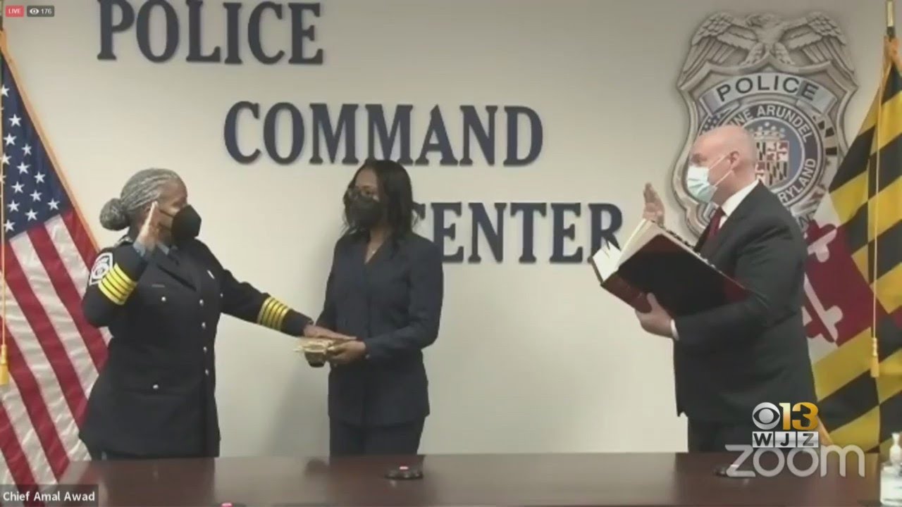 Amal Awad Sworn In As Anne Arundel County Police Chief - YouTube
