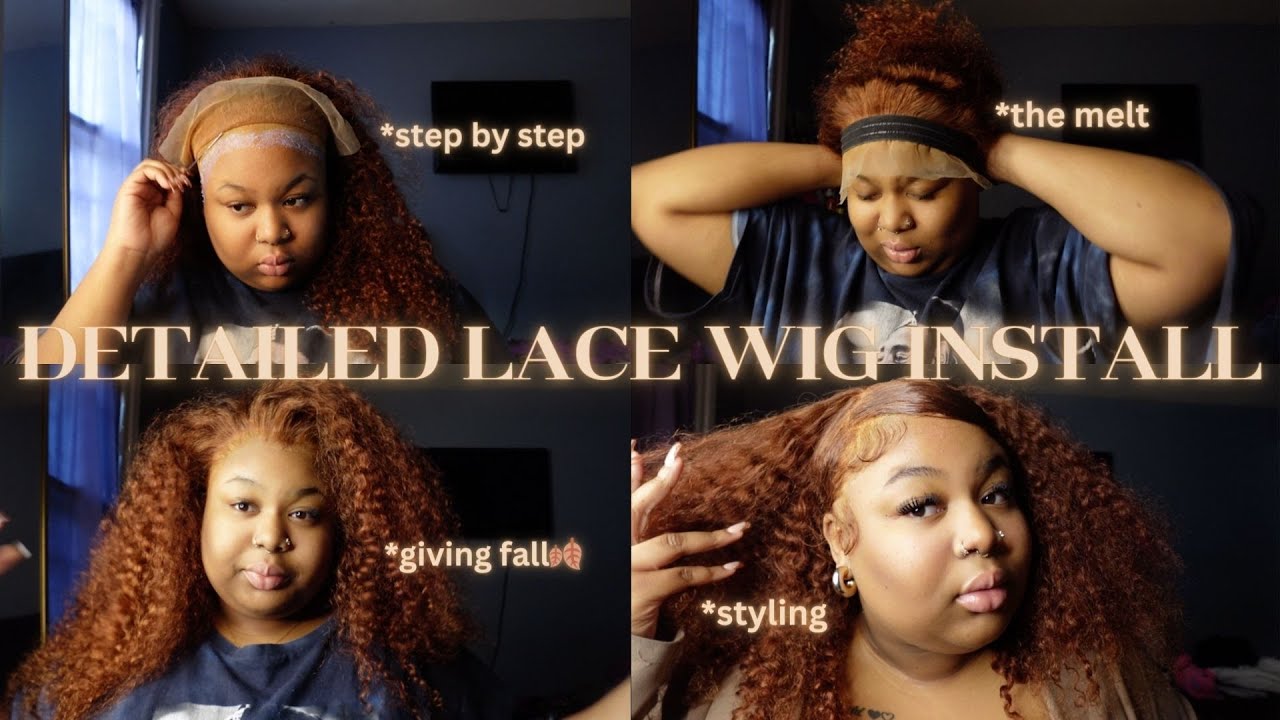 *Detailed Lace Wig Install* Ginger Curly Side Part Swoop Lace Wig ...