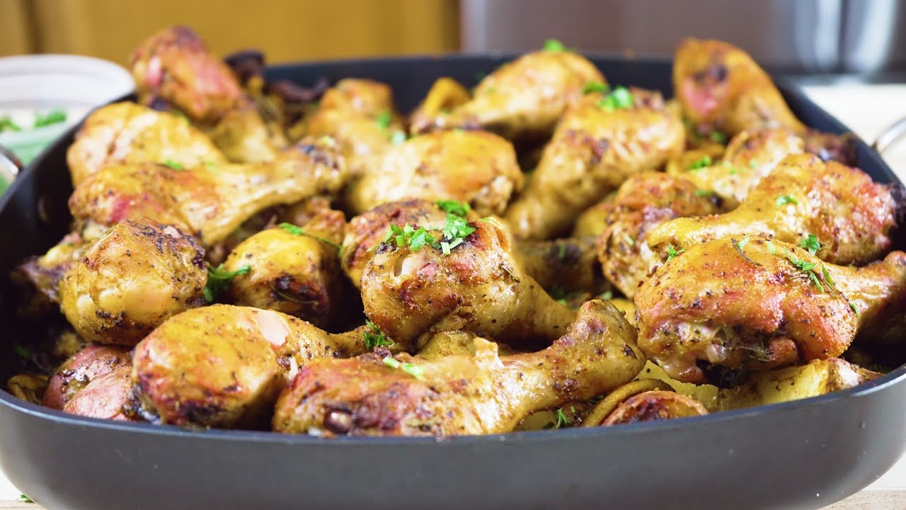 Make this Tasty Lemon Garlic Chicken Drumsticks with Potatoes | Chef D ...