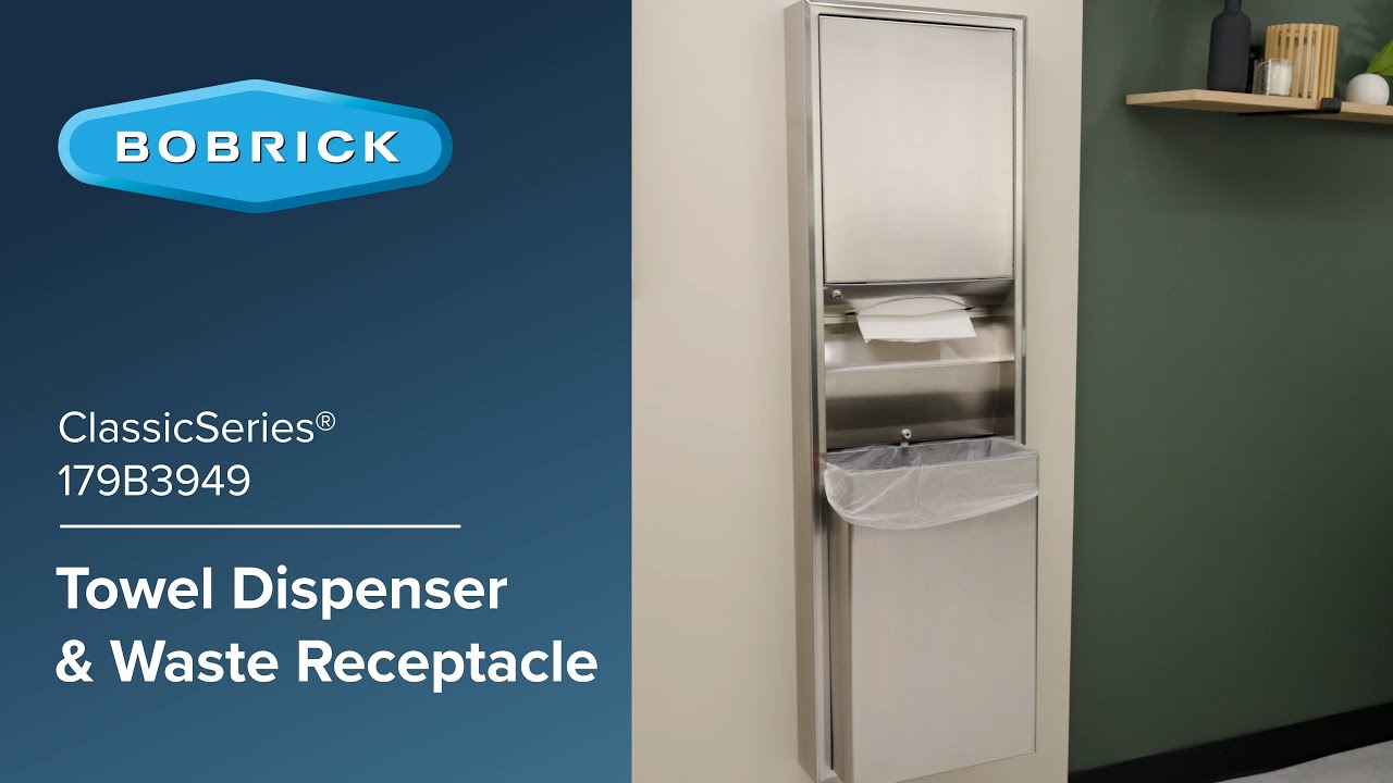 Bobrick ClassicSeries® Towel Dispenser and Waste Receptacle - YouTube