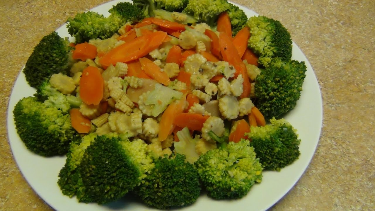 Vegetales al vapor con gengibre y mantequilla - YouTube