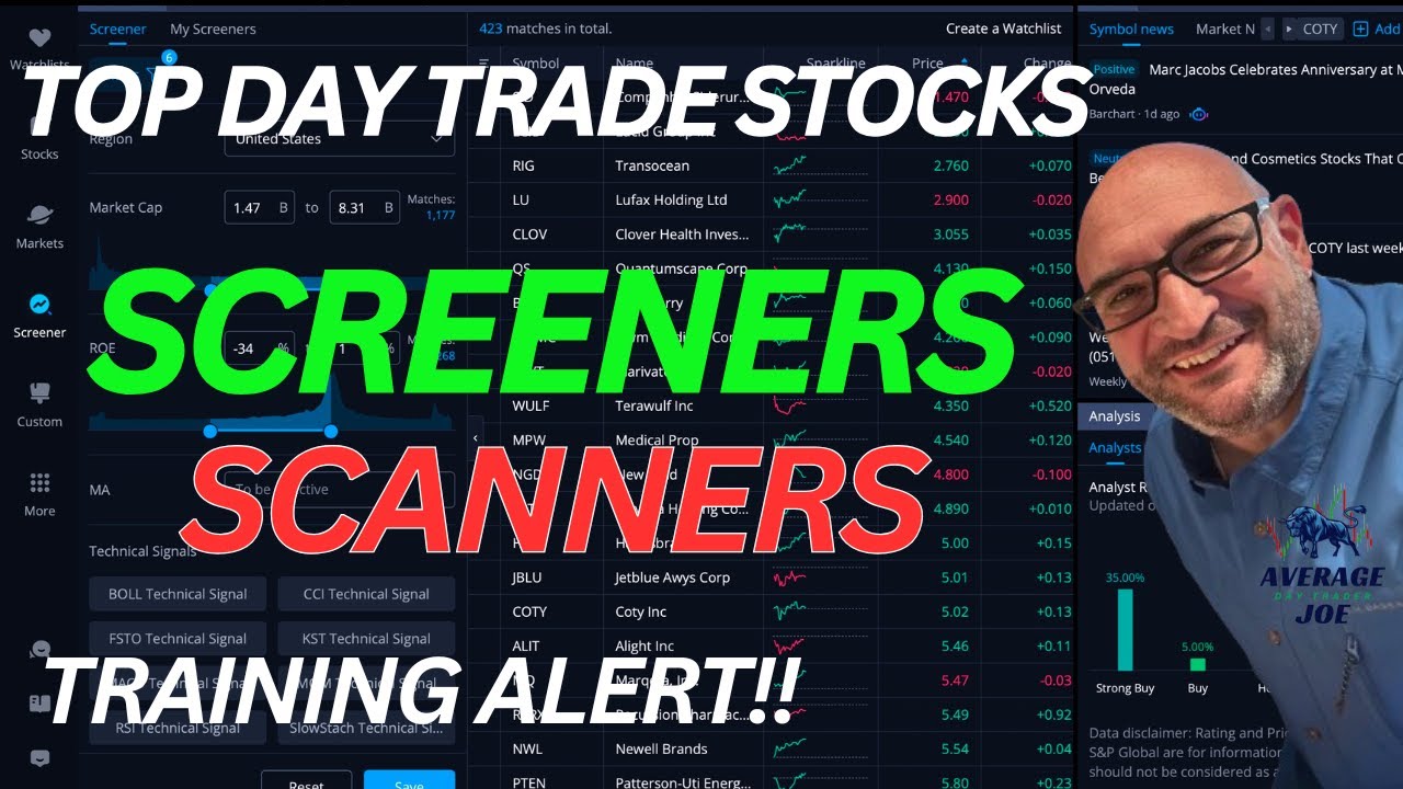 TOP DAY TRADE STOCKS SCREENER SCANNER!!!!! $$$$$$$ - YouTube