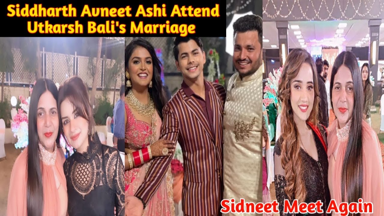 Siddharth Avneet Ashi Attend Utkarsh Bali's Marriage|Sidneet Meet Again ...
