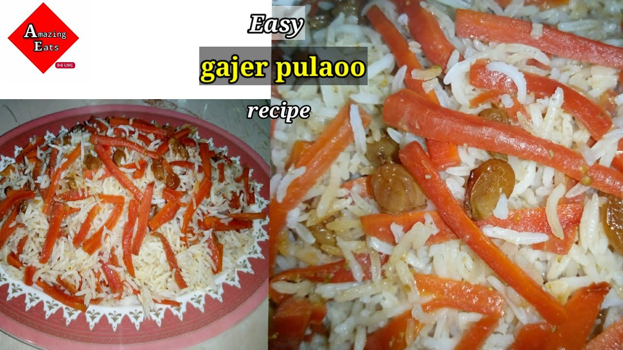Special gajar pulaoo recipe/paneer pulao/Amazing Eats/matar pulao/gajar ...