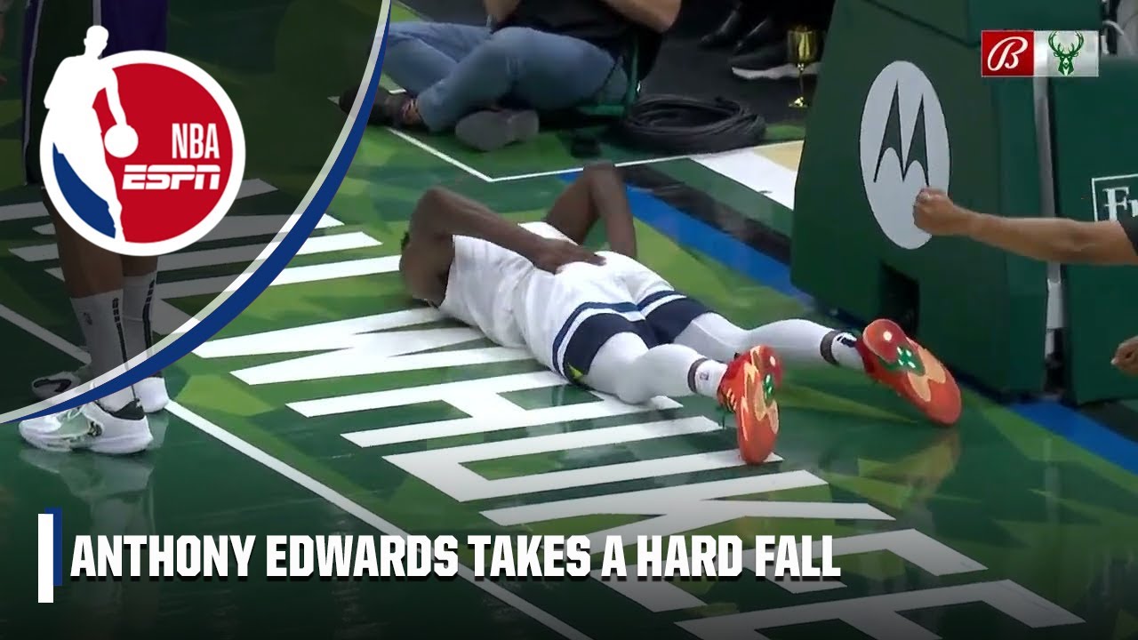 Anthony Edwards takes hard fall on his tailbone after a foul | NBA on ...
