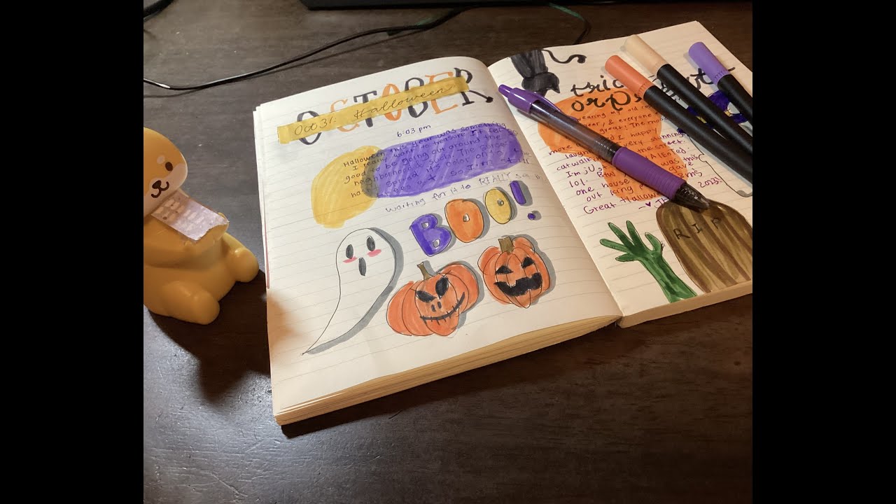 Halloween Journal with Me🎃👻 - Journal ideas & inspiration - YouTube