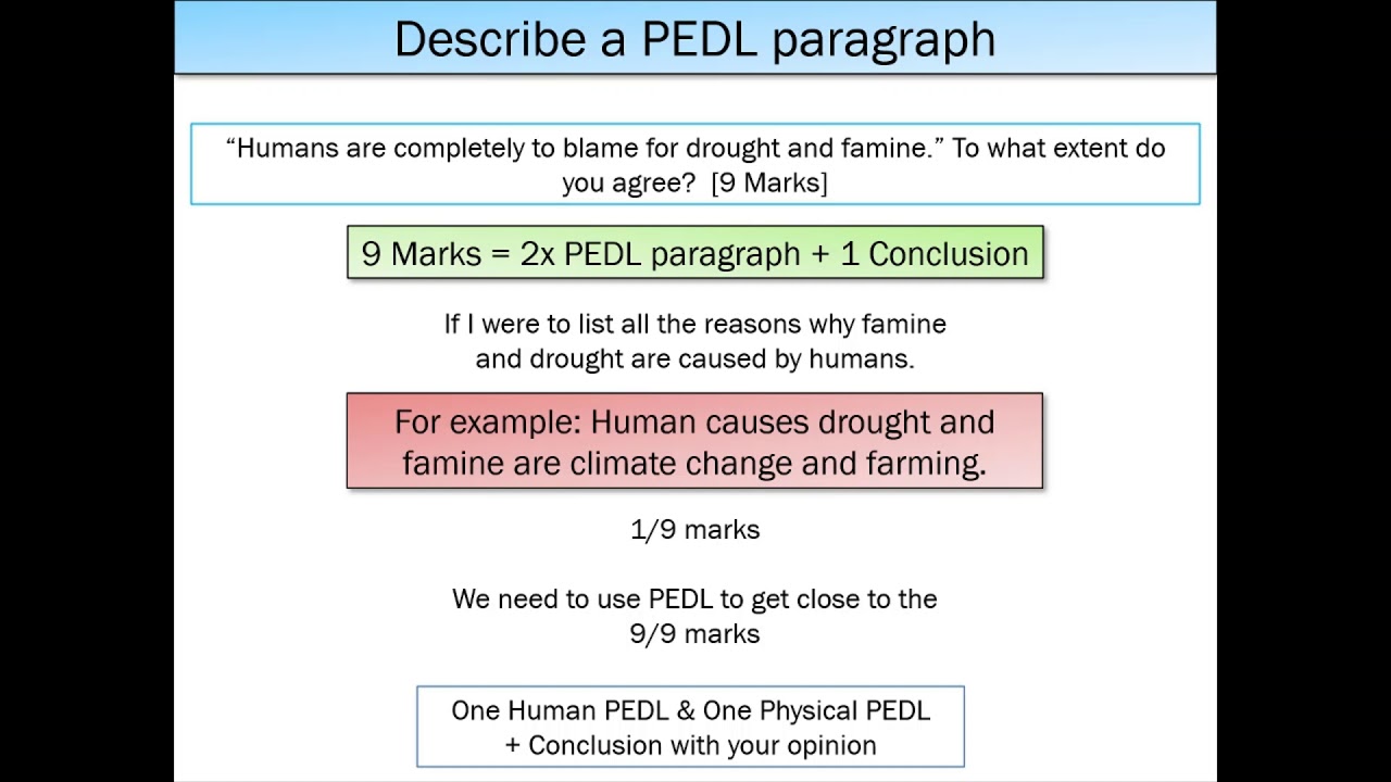 Geography - PEDL PARAGRAPHS Yr 9 - YouTube