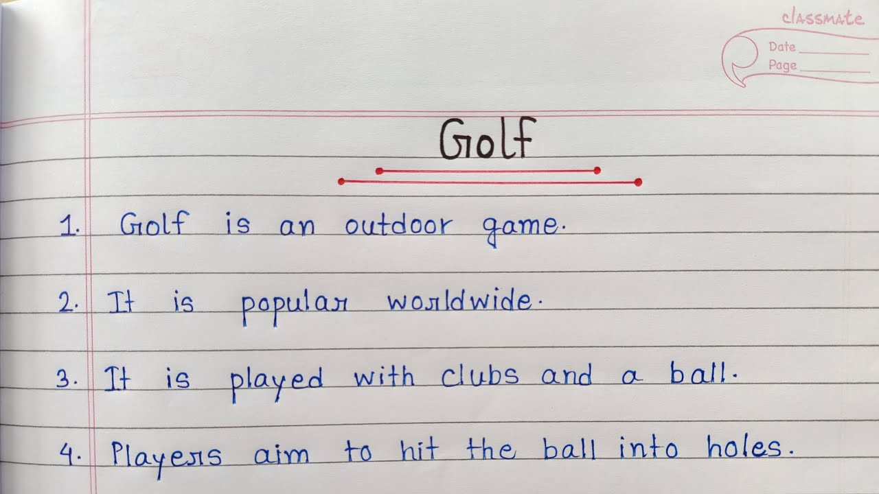 10 Lines Essay On Golf | Essay On Golf In English | 10 Easy Sentences ...