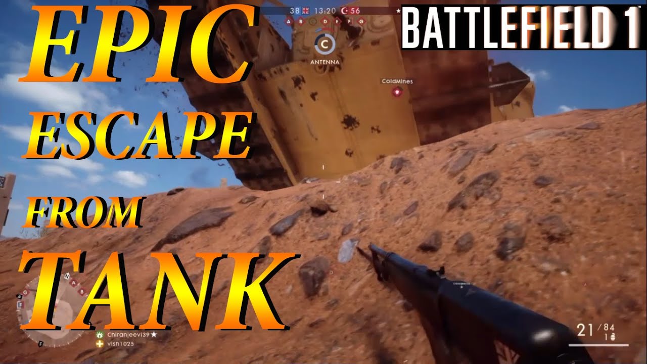 Epic Escape from Tank Battlefield 1 - YouTube