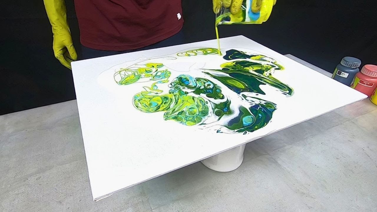 Simple Acrylic Fluid Art Painting using 5 Colors | Unveiling Acrylic ...