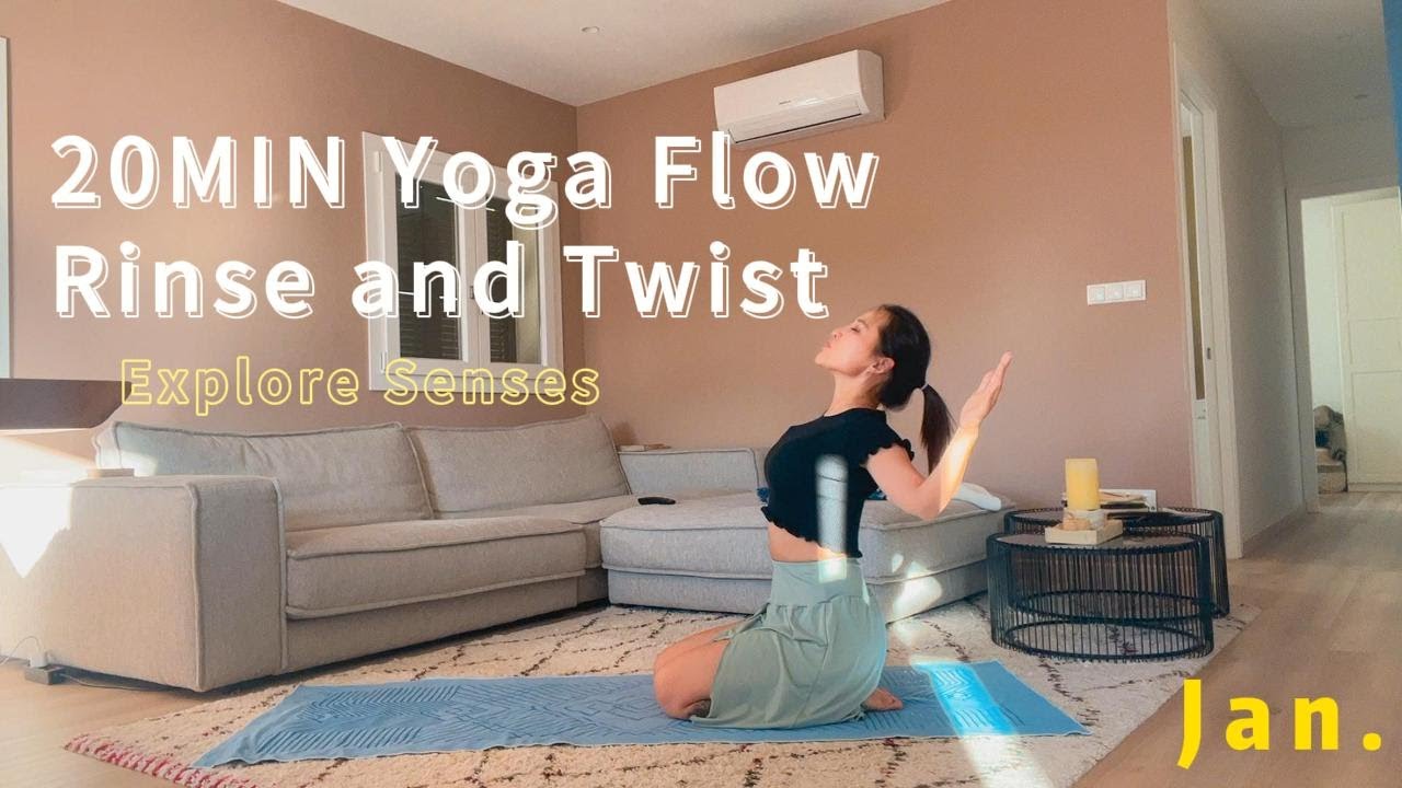 20MIN Yoga Flow Rinse and Twist for Digestion (with cues) | Jan Series ...