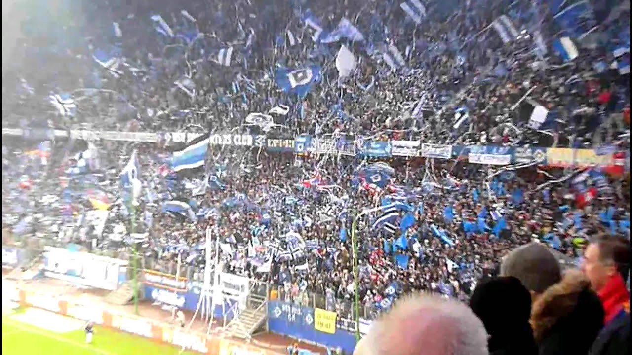 HSV Arm Bielefeld am 15 02 09 Die Nordtribüne im Fahnenmeer 1 - YouTube