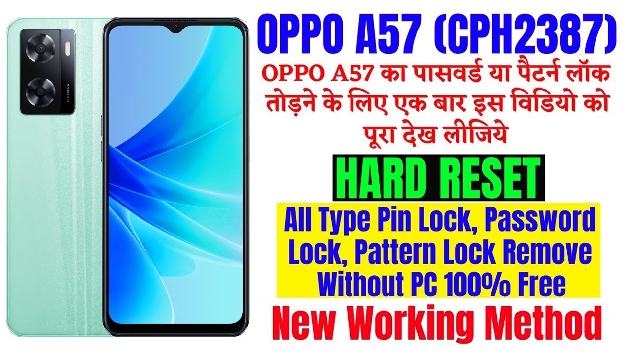 OPPO A57 2022(CPH2387) Bypass Android 12|| OPPO A57 2022 password ...