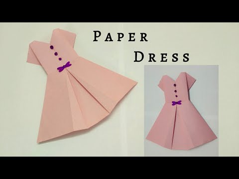 How to make paper dress / Easy paper dress making/ How to make origami ...
