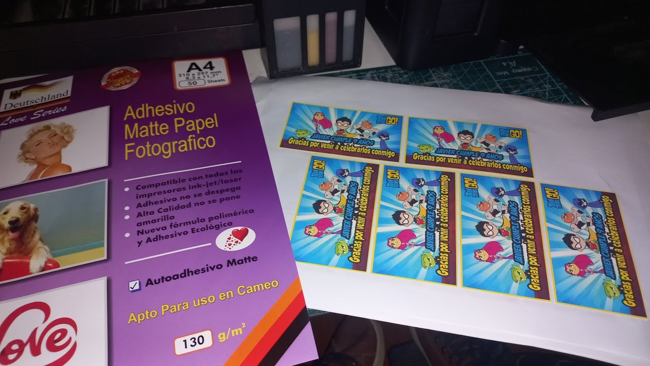 Papel fotografico mate / Papel adhesivo mate - YouTube