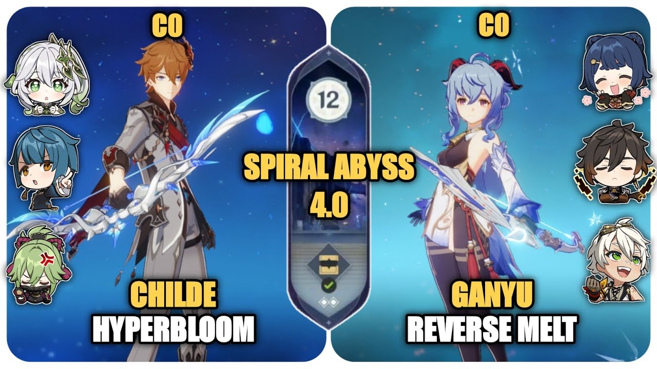 Childe Hyperbloom & Ganyu Melt - Genshin Spiral Abyss 4.0 - 9 Stars ...