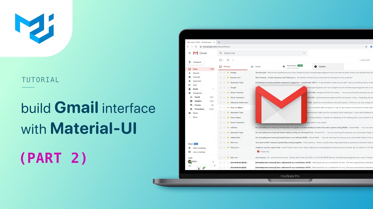 สร้าง Gmail interface ภายใน 2 ชั่วโมง ด้วย Material-UI [Part-2] - YouTube