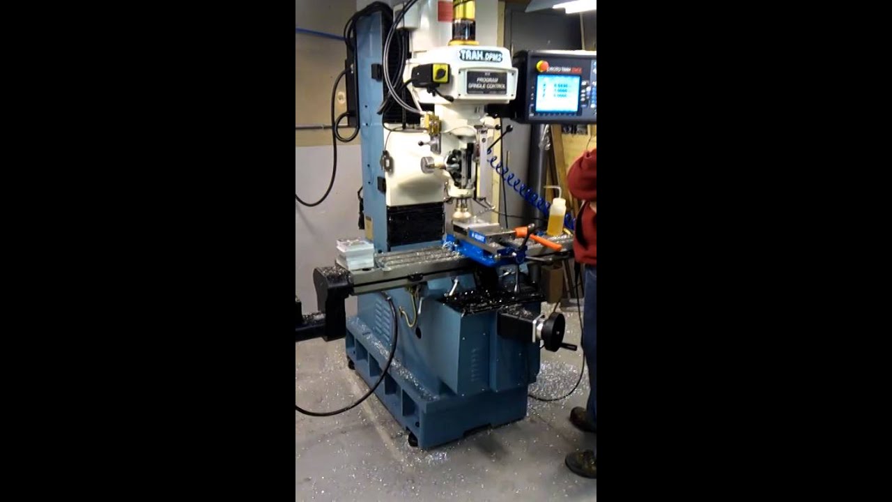 ProtoTRAK DPM2 CNC mill facing aluminum - YouTube