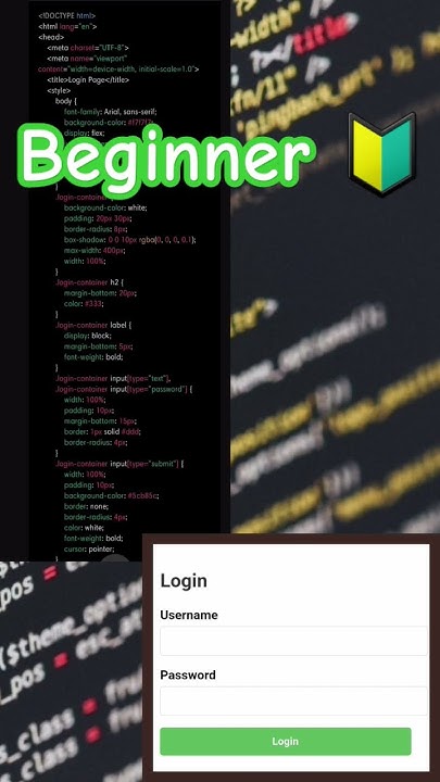 Beginner ๐ฐ And Pro ๐งโ๐ปlogin Page In Html Codewithme Codingtutorial Html Programming