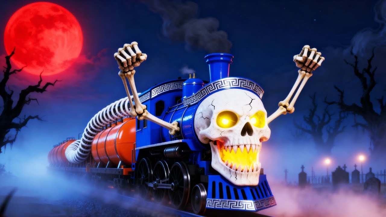 Spooky Skeleton Train Chase! | Toy Factory Animation | LEGO Halloween ...