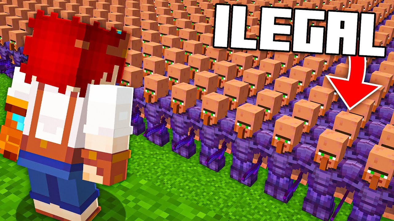FIZ UM EXÉRCITO COM OS ALDEÕES MAIS INSANOS DO MINECRAFT - YouTube