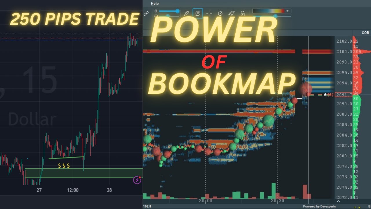 THIS IS HOW ( BOOKMAP) IS SO POWERFULL/ XAUUSD GOLD 250 PIPS TRADE ...