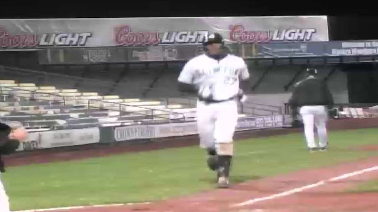 Austin Wilson homers for the LumberKings - YouTube