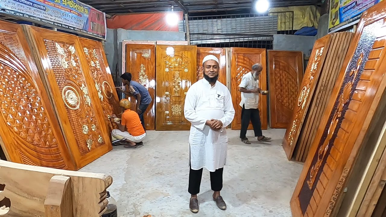 💯কেমিক্যাল বয়েল মেহগনি দরজা ও চৌকাঠ | kather dorja design price in ...