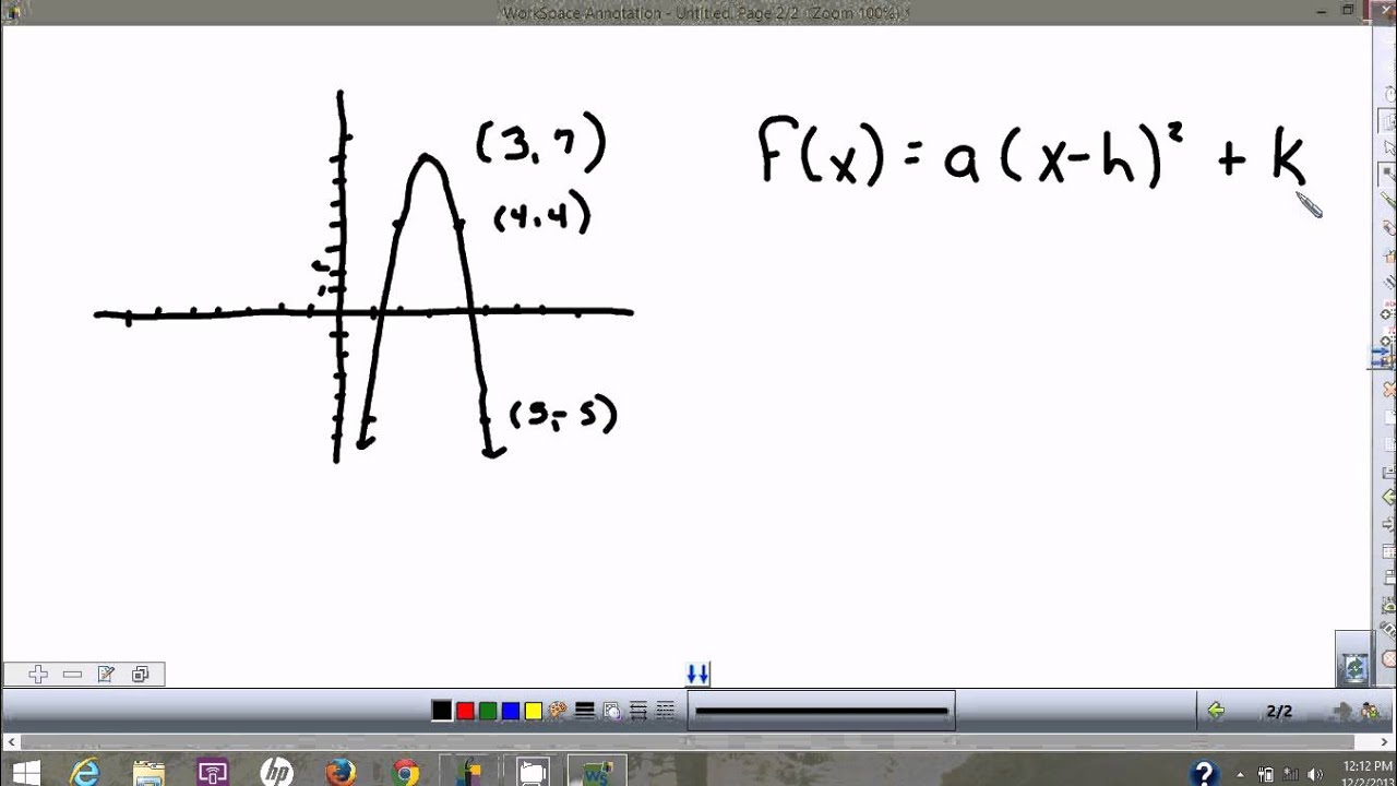 E8 Quadratics Vertex form from the graph - YouTube