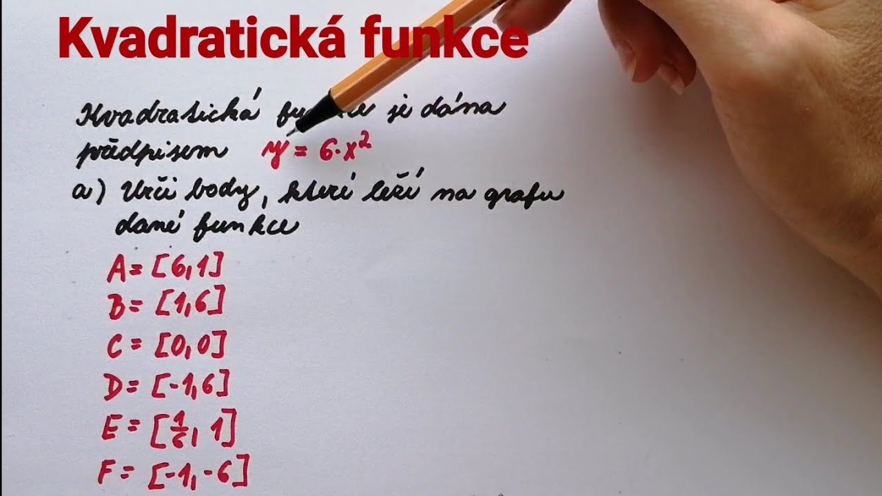 Kvadratická funkce - YouTube