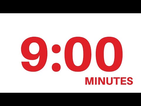 9 Minute - Simple Countdown Timer - Red Numbers - YouTube