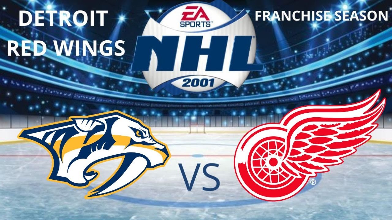NHL 2001 Detroit Red Wings Franchise Ep 7 VS NASHVILLE - YouTube