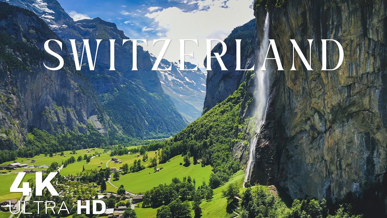 FLYING OVER SWITZERLAND (4K UHD) - Relaxing Music Along With Beautiful ...