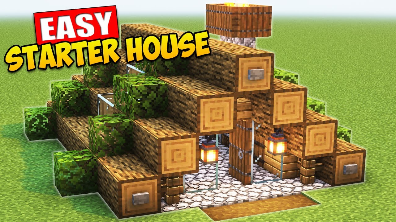 Minecraft: Easiest Starter House Tutorial ⚒️ - YouTube