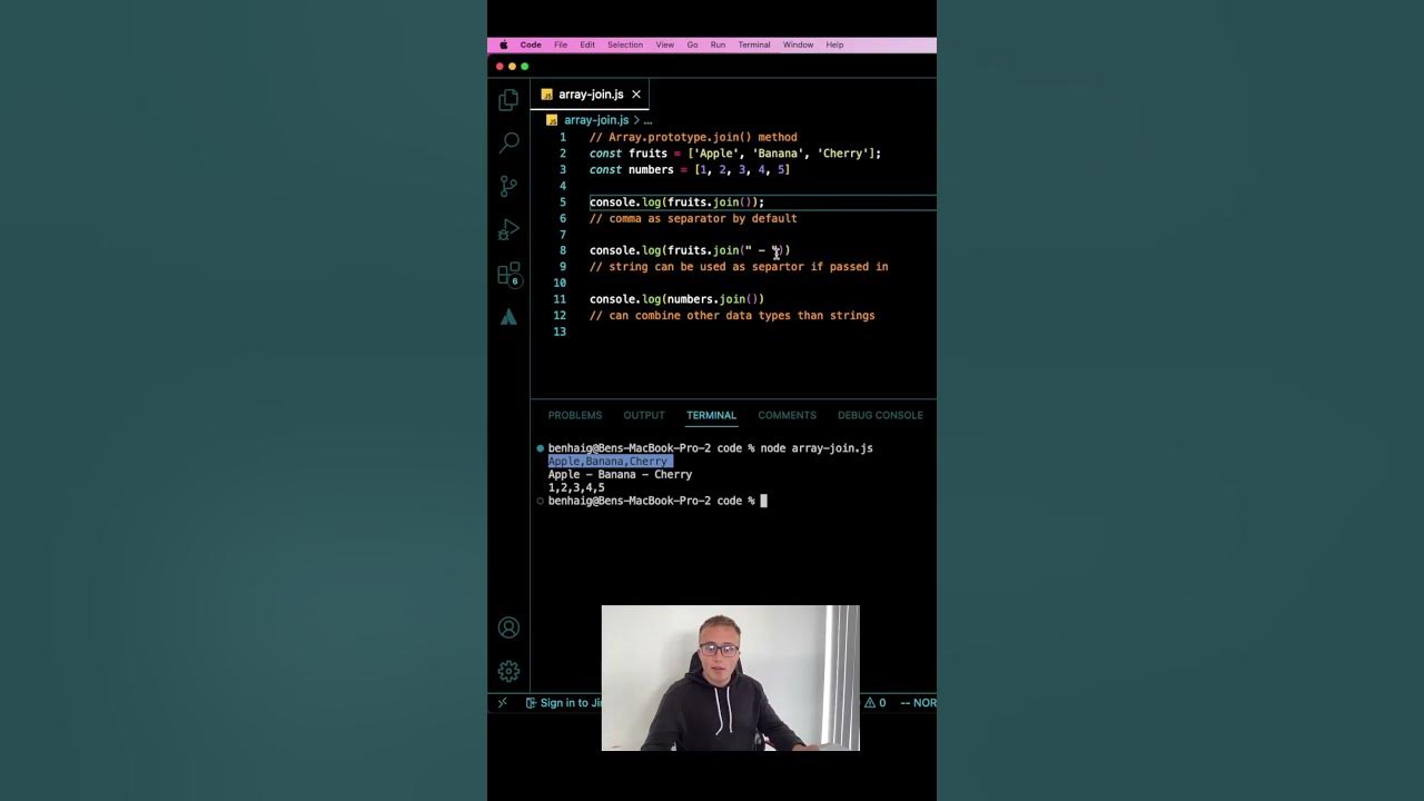 Arrayprototypejoin Explained Javascript Coding Arrayfunctions Code Nextjs 